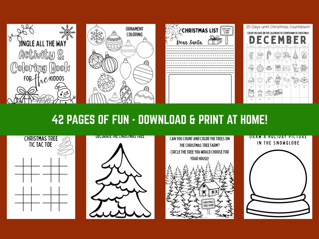 Christmas, Holiday Coloring & Activity Printable Pages for Kids ...