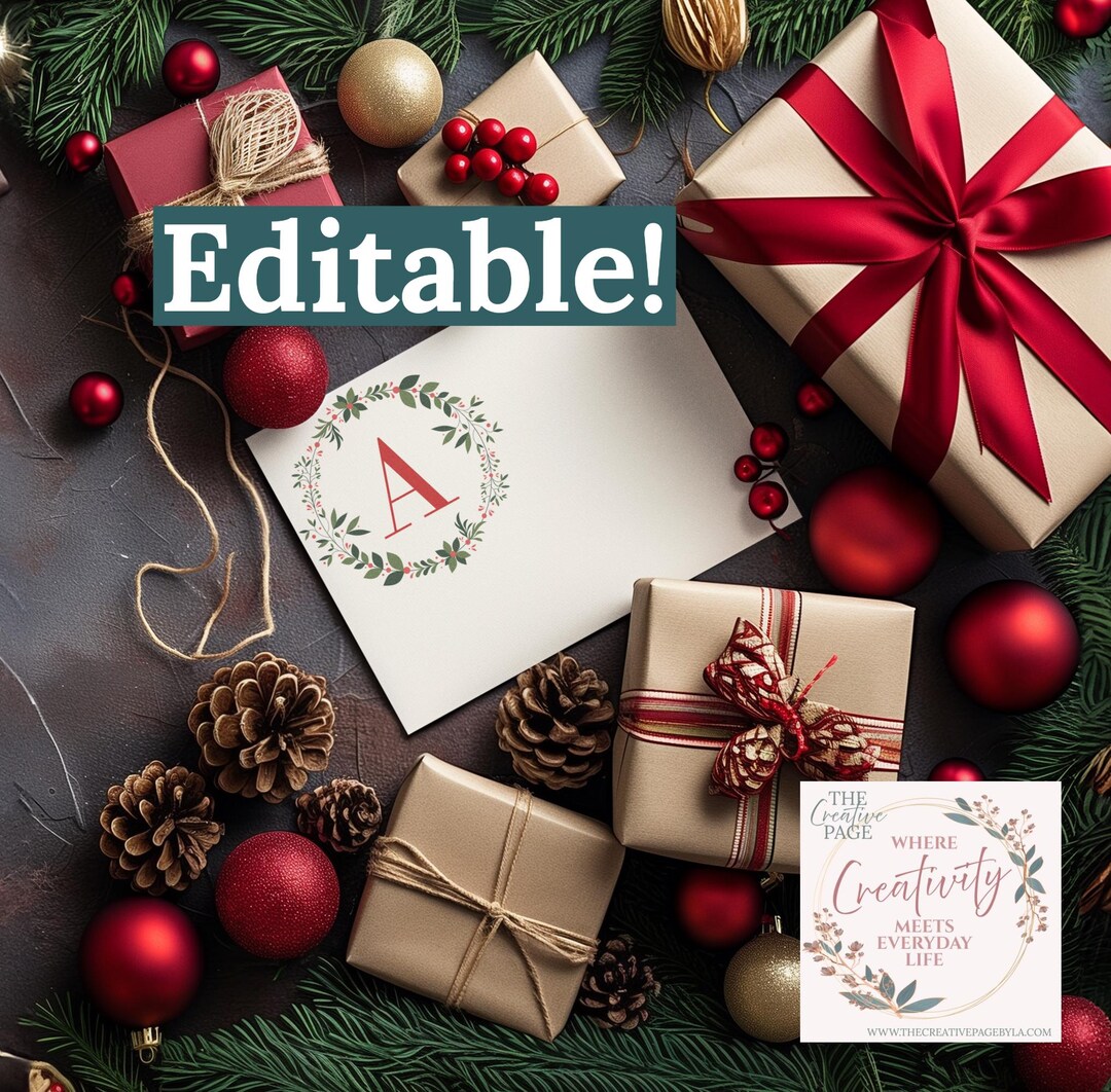 Editable Holiday Name Cards, Gift Tags (digital Download) - Etsy