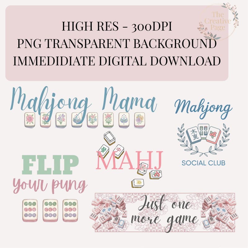 Mahjong Clipart Bundle - Etsy UK