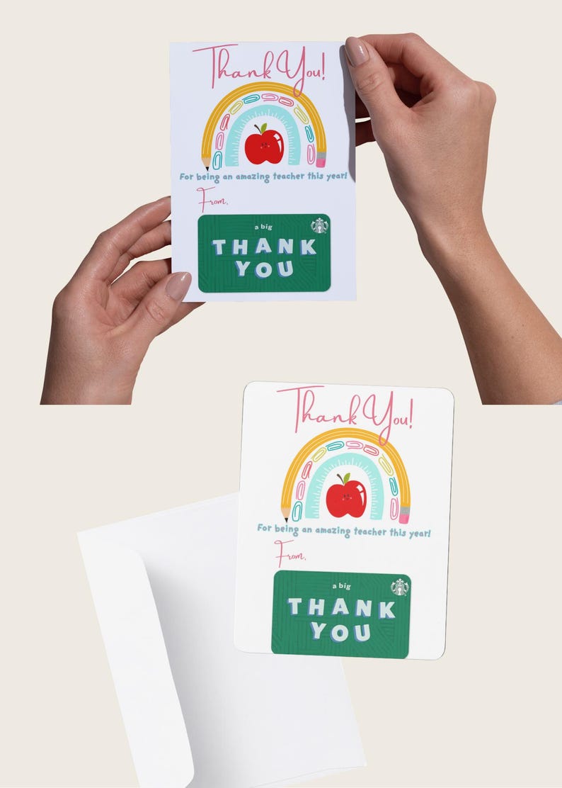 Teacher Appreciation, End of Year Teacher Gift, Teacher Thank You Card ...