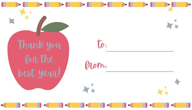 Thanks for a Great Year Gift Tags, Teacher and Staff Gifts, End of Year ...