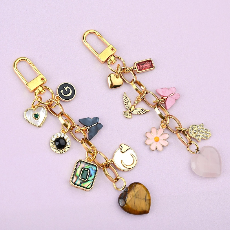 Personalized Charm Keychains, Custom Bag Charms, Purse Chain Accessory ...