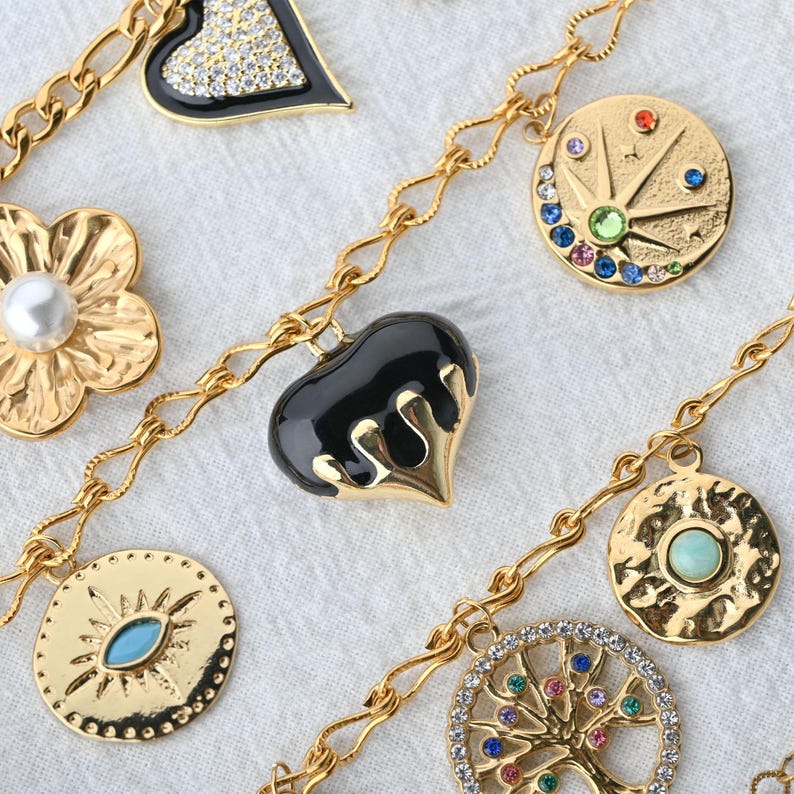 Custom Multi Charm Necklace Build Your Own Custom Charm Necklace Pick ...