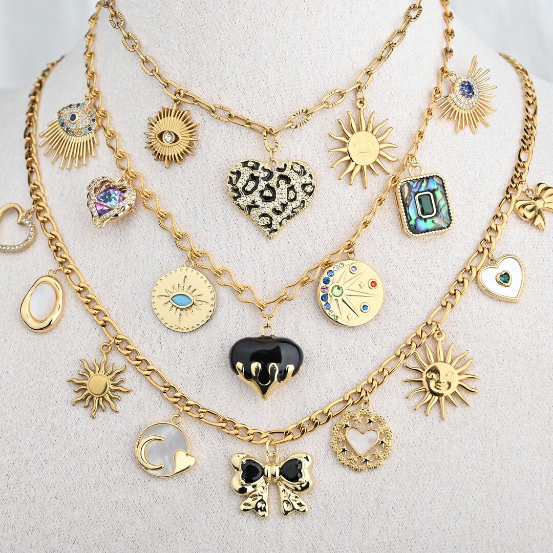 Custom Multi Charm Necklace Build Your Own Custom Charm Necklace Pick ...