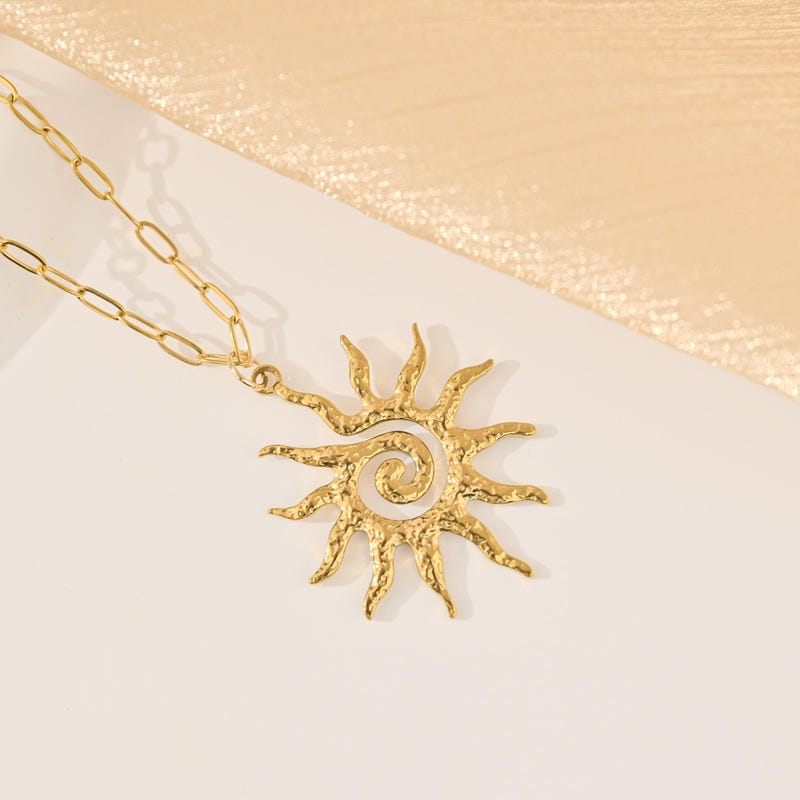 Large Spiral Sun Pendant - Etsy