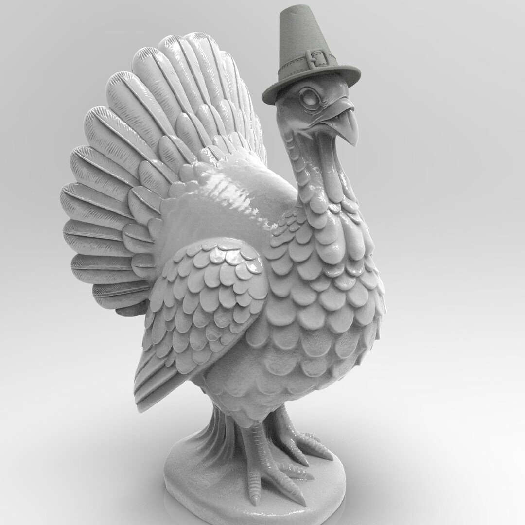Classic Turkey Statue - Thanksgiving Holiday Decor STL Model (digital ...