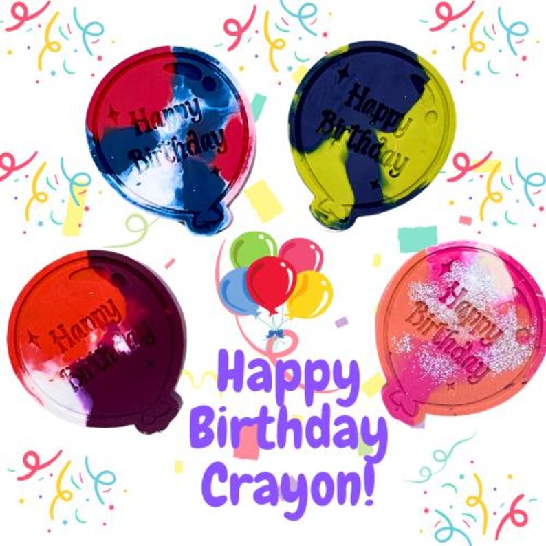 Birthday Balloon Crayon - 2 Inch Custom Crayon With Name or Message on ...