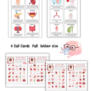 Printable Human Body Bingo Game for Kids | Anatomy Learning Activity ...