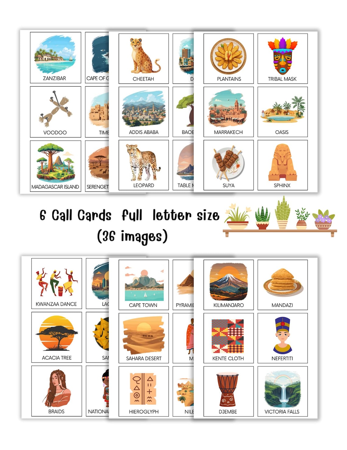 African Culture Bingo Game: Printable Educational Kids Activity ...