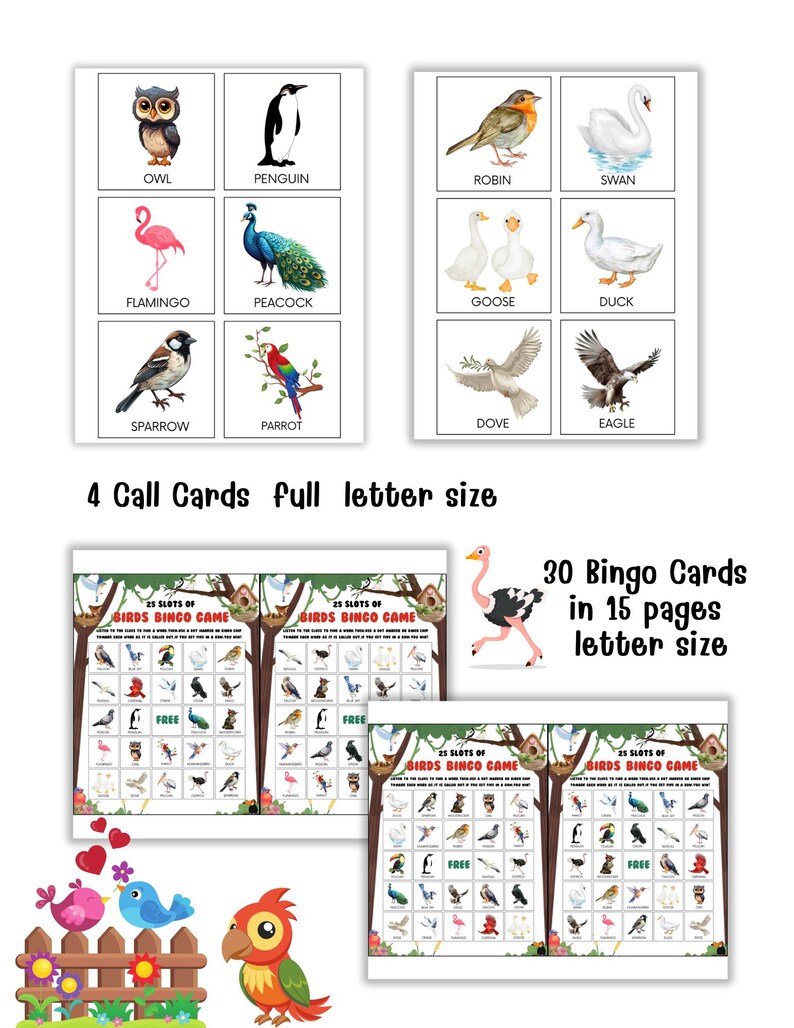 Bird Bingo Game Printable – Educational Nature Activity for Kids | Fun ...