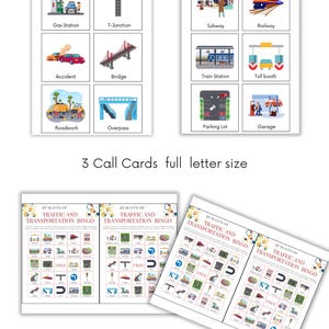 Traffic/transportation BINGO Game Activity 30 Different Bingo Cards - Etsy