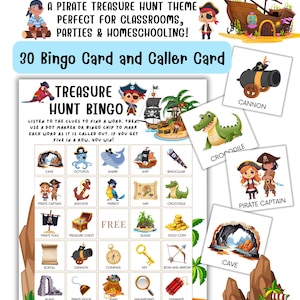 Treasure Hunt Bingo Game – Pirate Theme Printable for Kids | Classroom ...