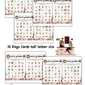 Coffee Bingo Game: 30 Printable Cards, Coffee Theme Party (PDF Download ...