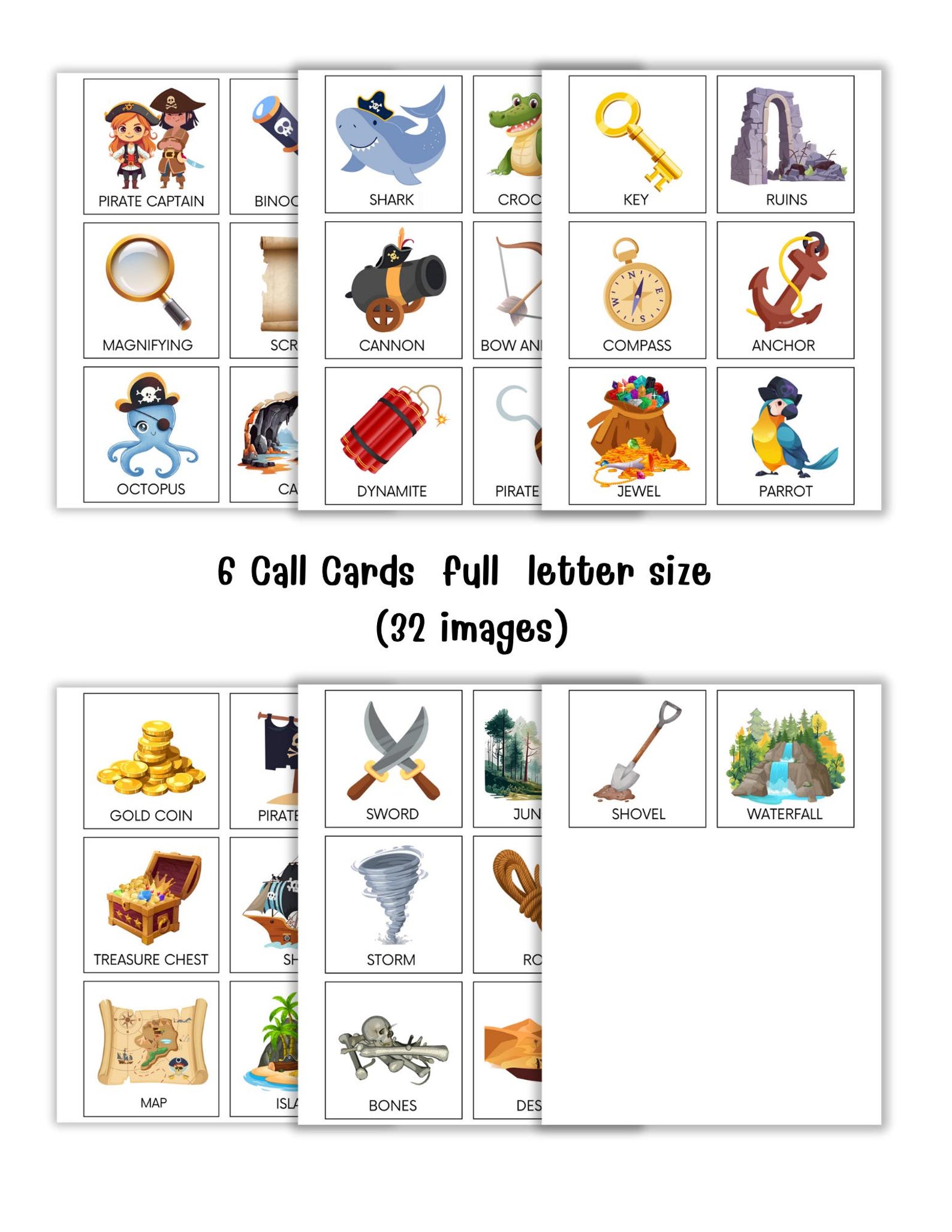 Treasure Hunt Bingo Game – Pirate Theme Printable for Kids | Classroom ...