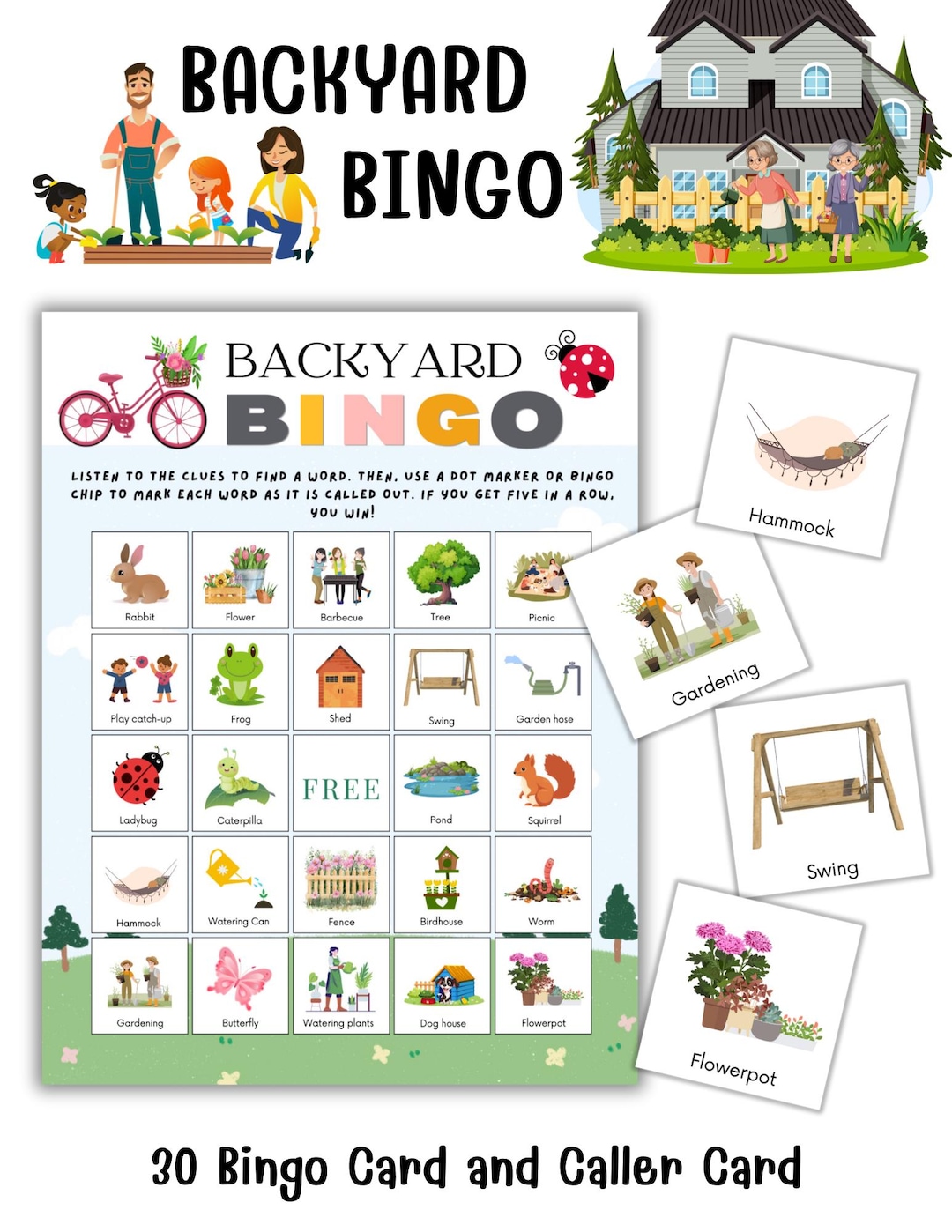 Backyard Bingo Game – Printable Outdoor Activity for Kids | Garden ...