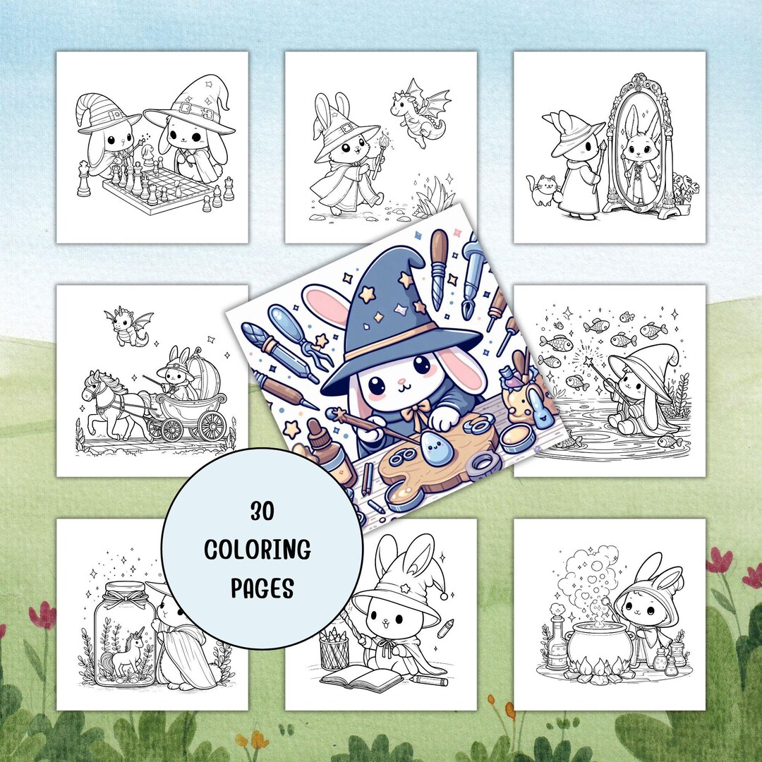 30 Pages Magical Academy Coloring Book: Enchanting Adventures for All ...