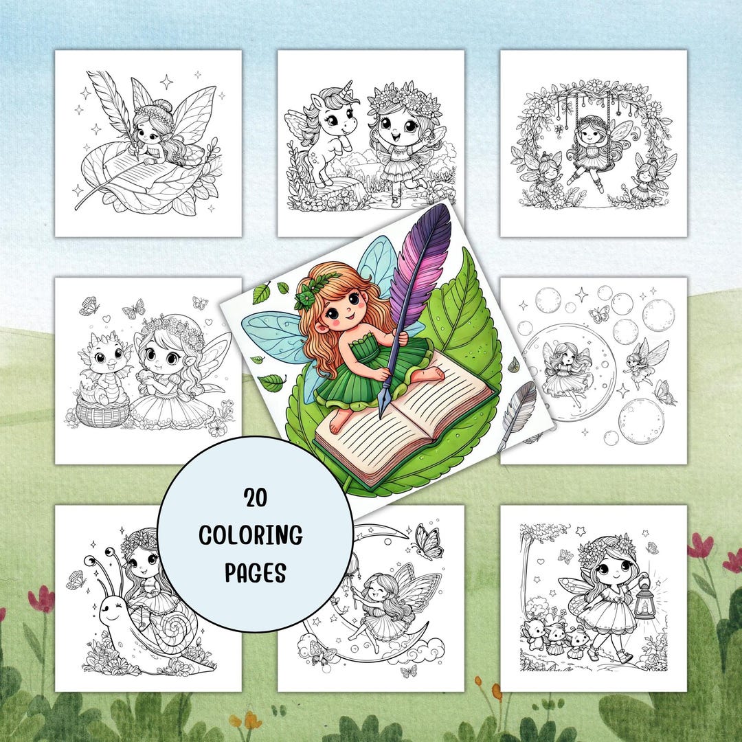 Cute Fairy Girl Coloring Pages, Kawaii Fairies Coloring, Relaxing ...