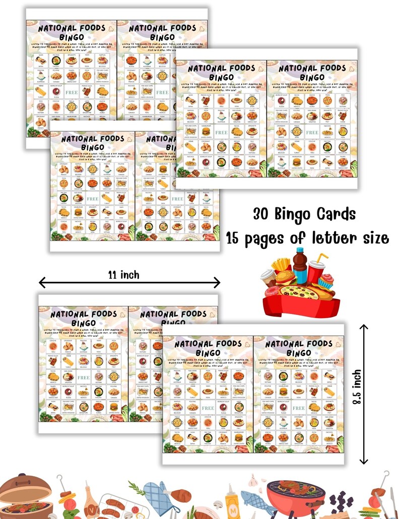 National Foods Bingo: World Food Game for Kids - Cultural Learning (PDF ...