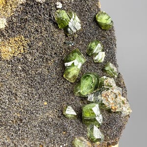 Rare Green Andradite Garnet Crystal Cluster on Matrix - Raw Mineral ...