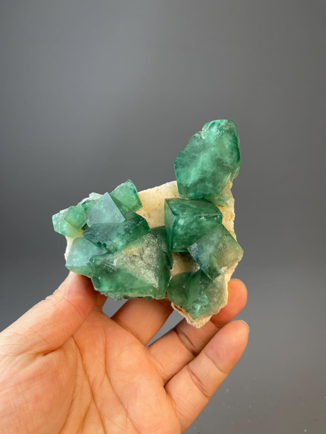 Madagascar Green Daylight Fluorite – Triangular Matrix Formation, Bold ...