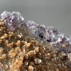 Purple Phantom Fluorite With Mica Hand-sized Specimen With Coffee-tone ...