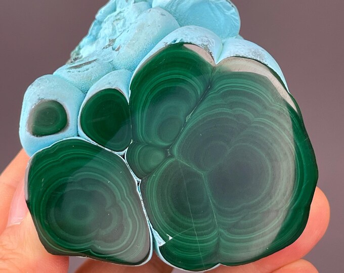 Rare Malachite & Chrysocolla Specimen From Congo - Bullseye Pattern ...
