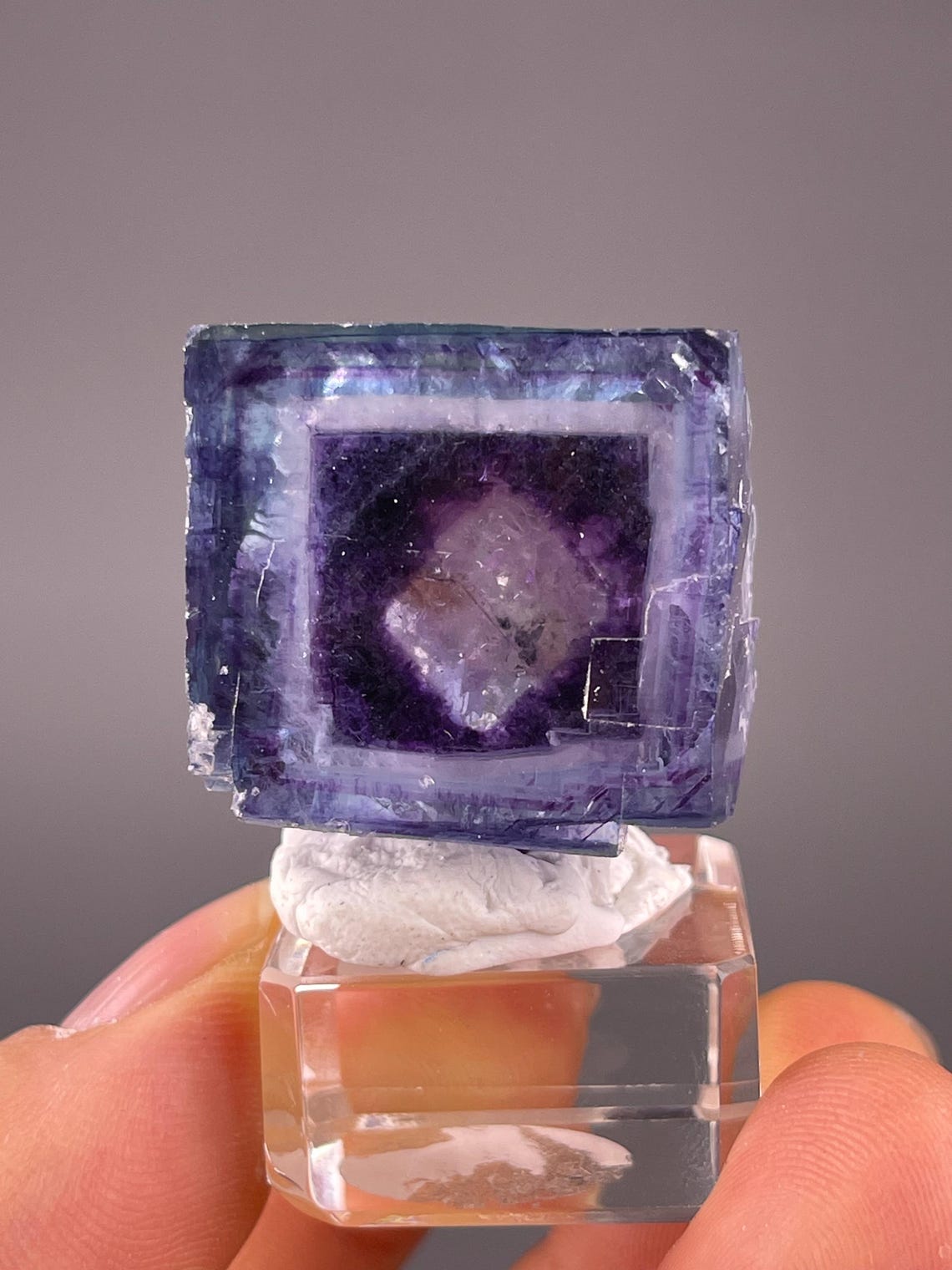 Rare Purple Fluorite Phantom Crystal Specimen From YGX - Raw Mineral ...