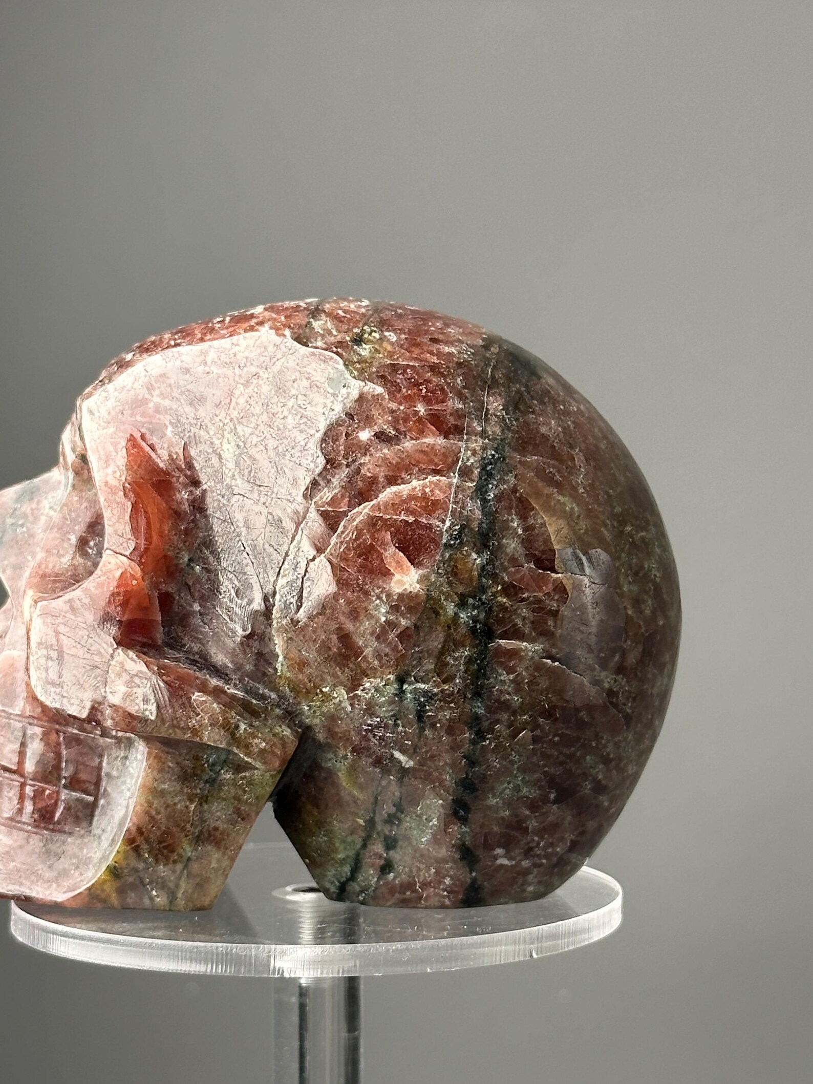 Garnet Red Crystal Skull | Hand-carved Gemstone Art | Unique Display ...