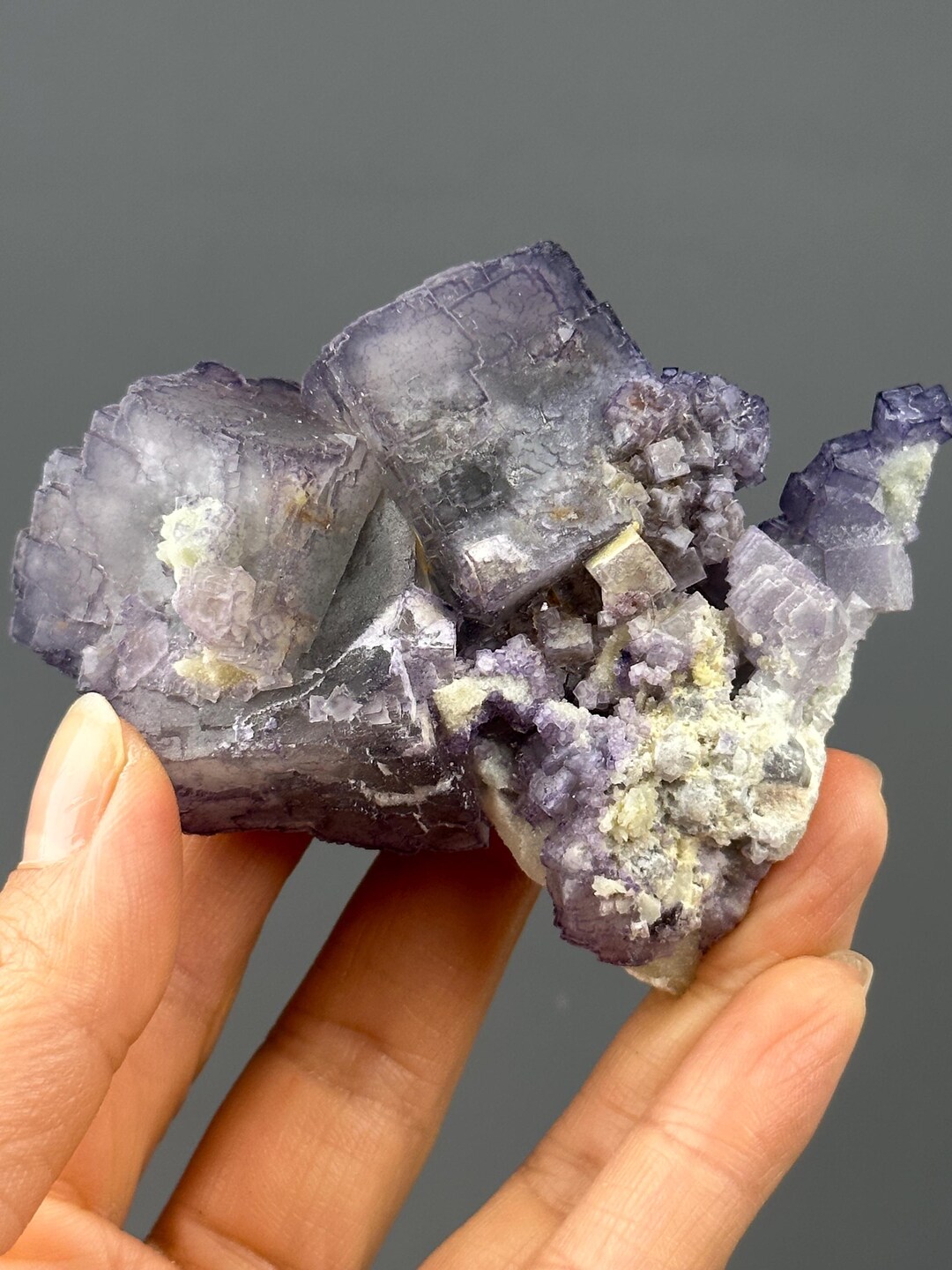 Rare Purple-edged QR Code Fluorite & Dolomite Matrix Specimen From ...