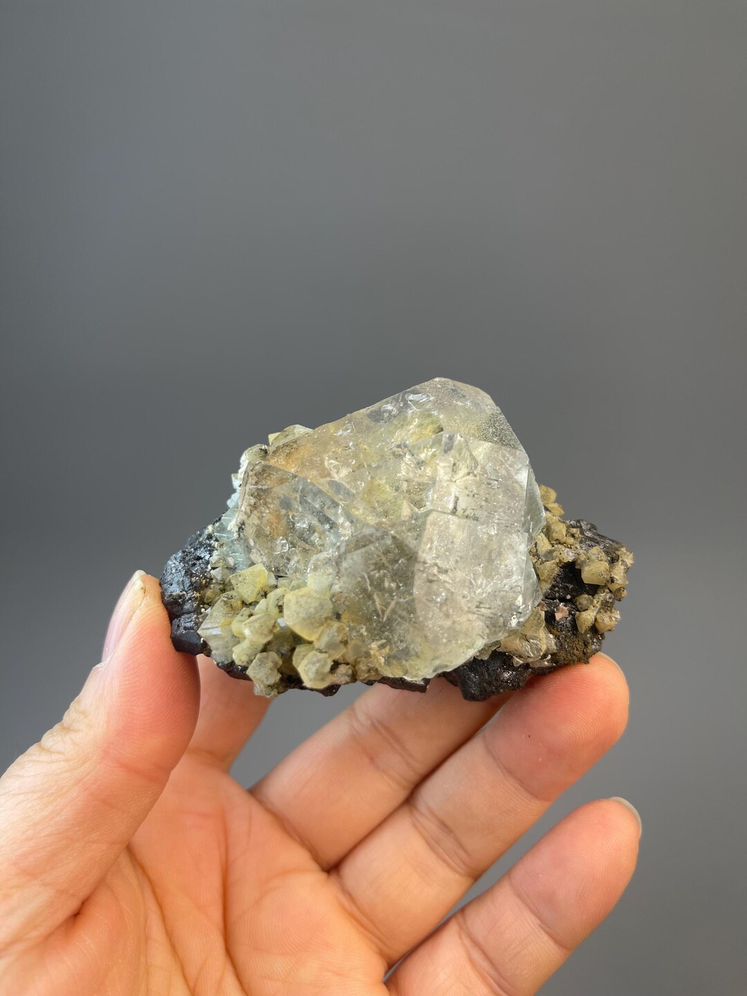 Rare White Spherical Fluorite With Cassiterite From Inner Mongolia ...