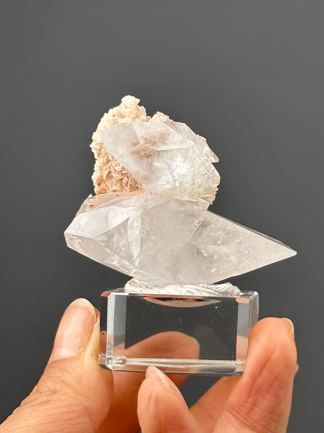 Unique Twin Calcite & Dolomite Crystal Cluster: Transparent Specimen ...