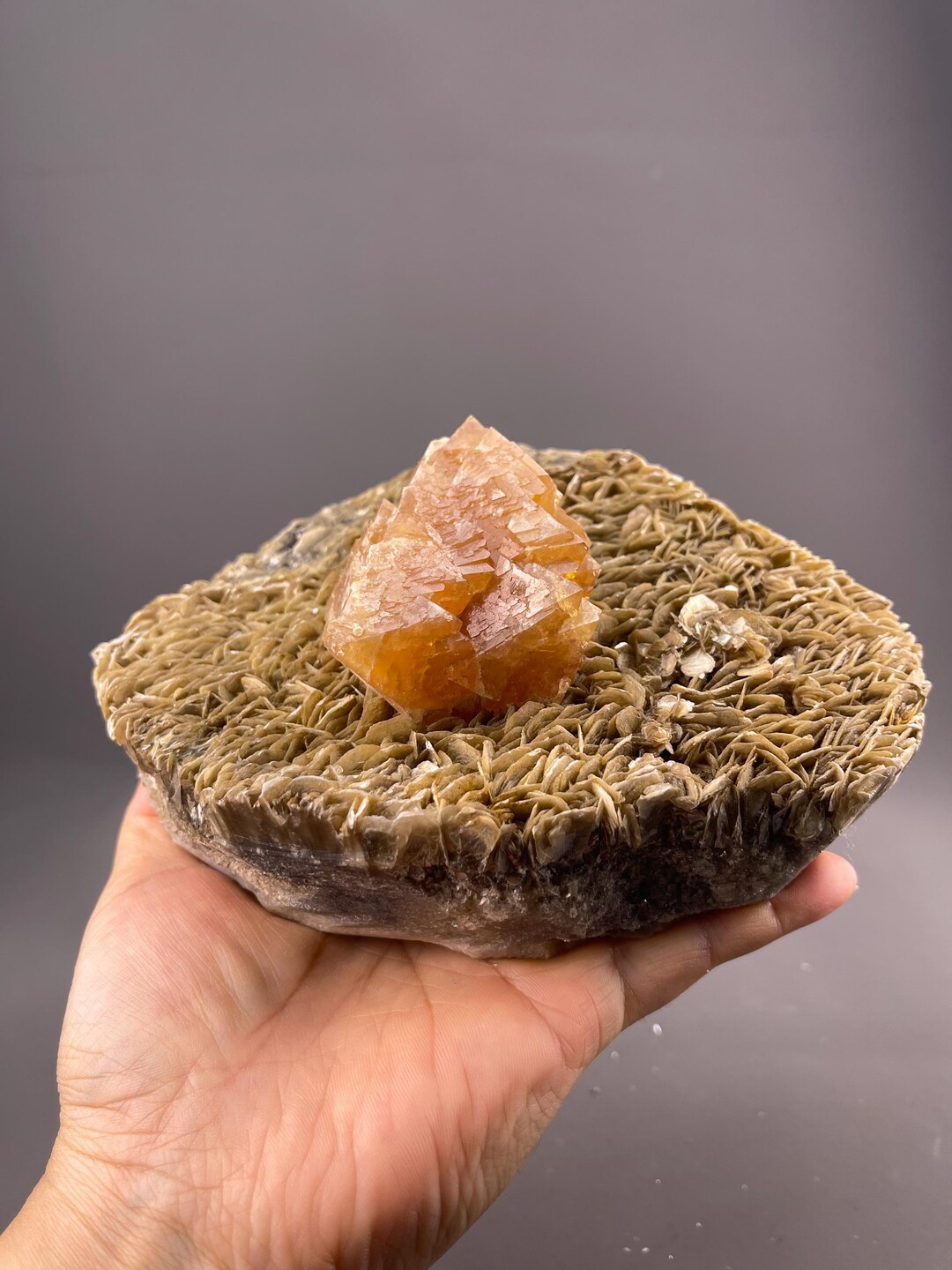 Yellow Scheelite With Muscovite Octahedral , on Matrix From Sichuan ...