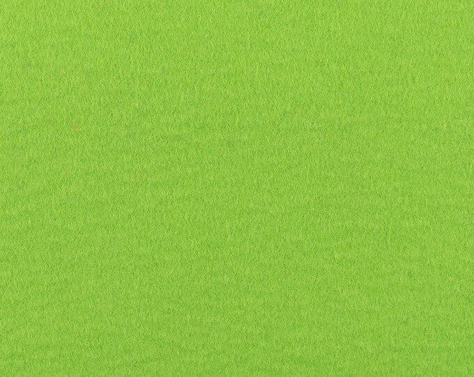 Designer Wool Felt by Foot // Apple Green Solid Tone // 70.9 Wide X 1 ...