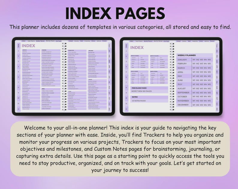 All-in-one Digital Planner 2026 2027 2028, Daily Weekly Monthly Journal ...