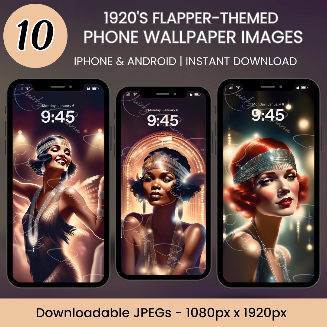 IPhone 1920's-themed Flapper Girl Wallpaper for Android Retro Jazz Age ...