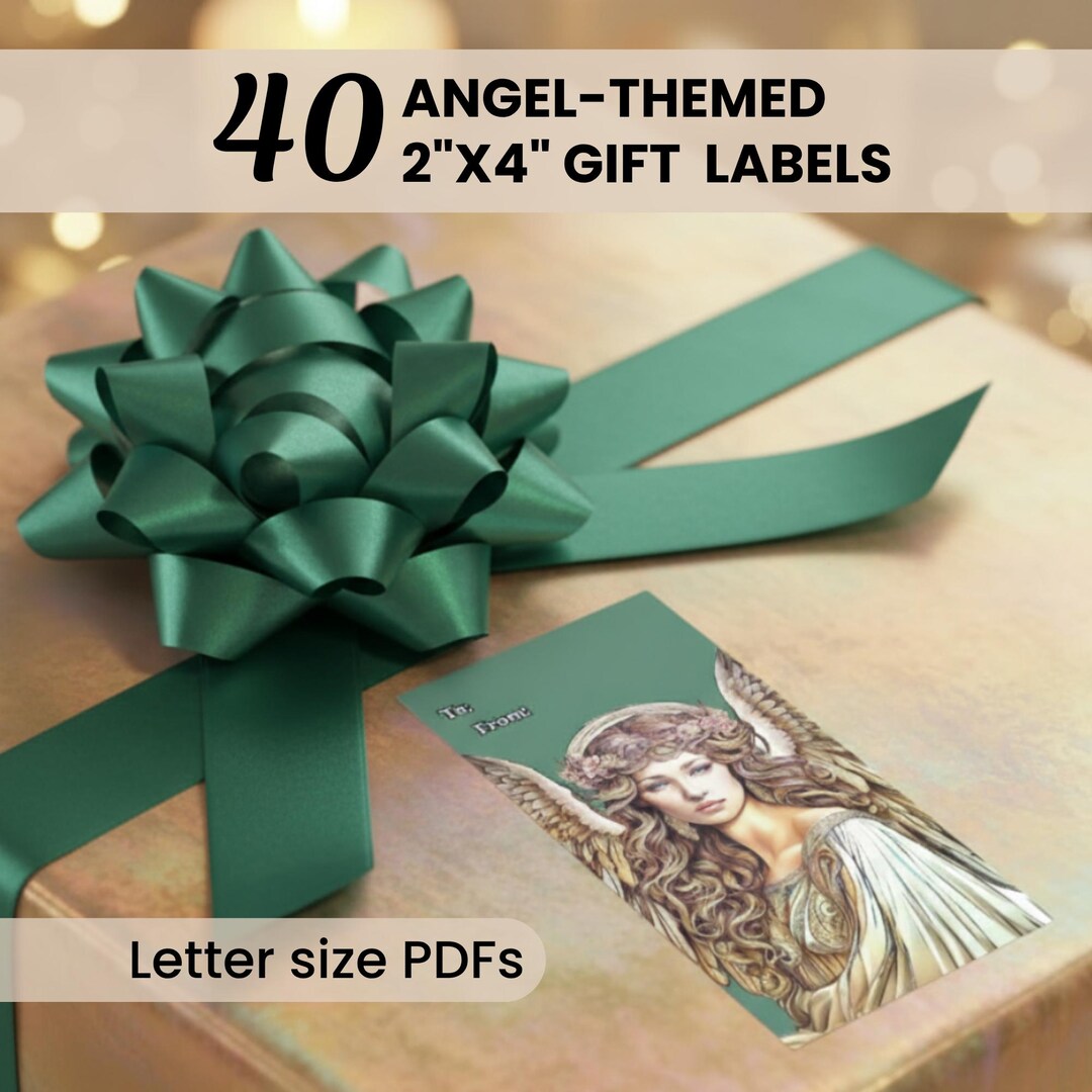 Christmas Angels Gift Labels Printable Tags for Angel Lovers Celestial ...