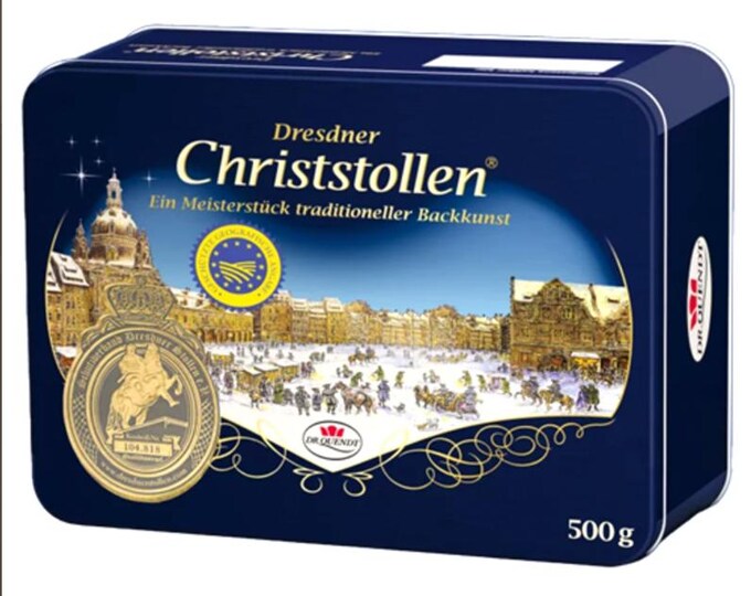 Dr. Quendt Dresdner Christstollen TIN Box Traditional Stollen 500g/17 ...