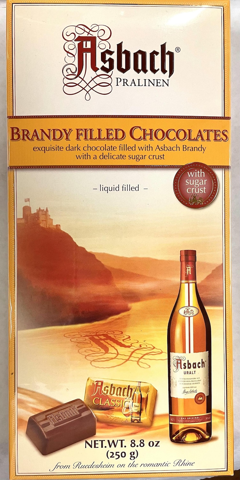 Asbach Brandy Dark Chocolate Zarte Pralinen Squares 250g/24pc !! US ...