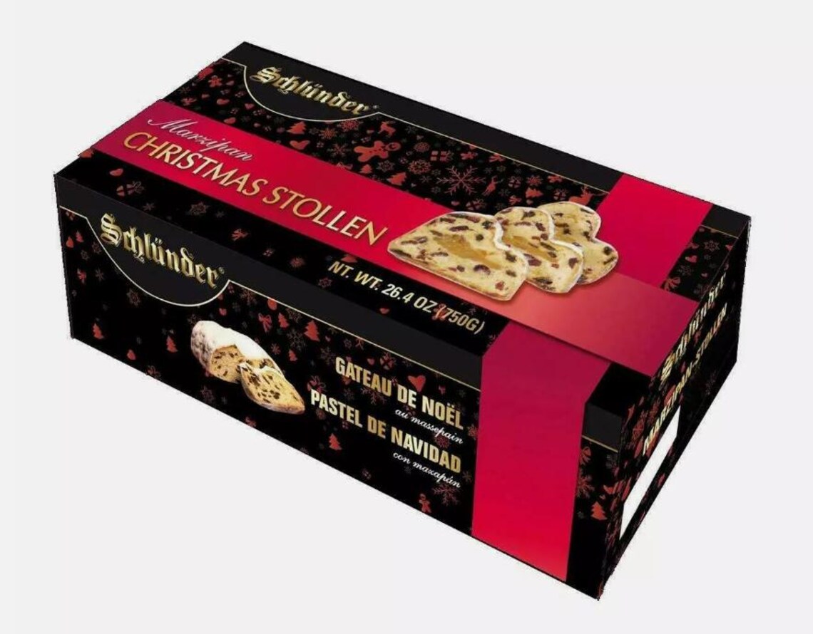 STOLLEN Schlünder Marzipan Christmas Stollen Cake Large in Box 26.4oz ...