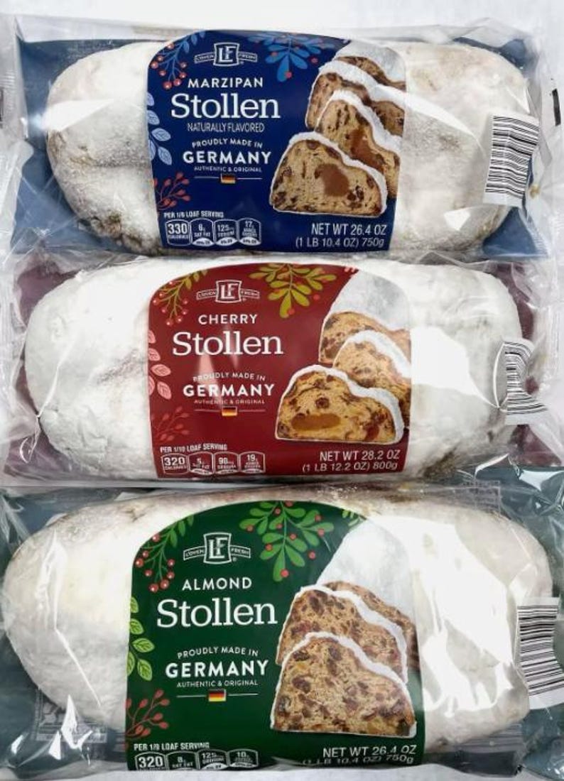 Pack of 3 L'oven Fresh German Stollen, Flavors: Almond, Marzipan ...