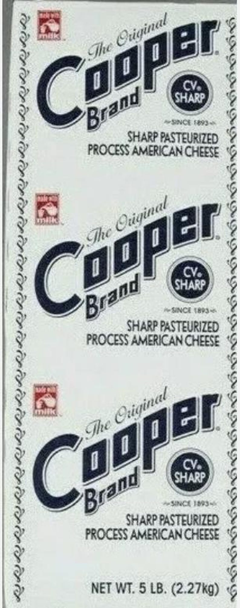 Cooper® Cheese CV Sharp White American Cheese - 5 Lb. Solid Block - Etsy