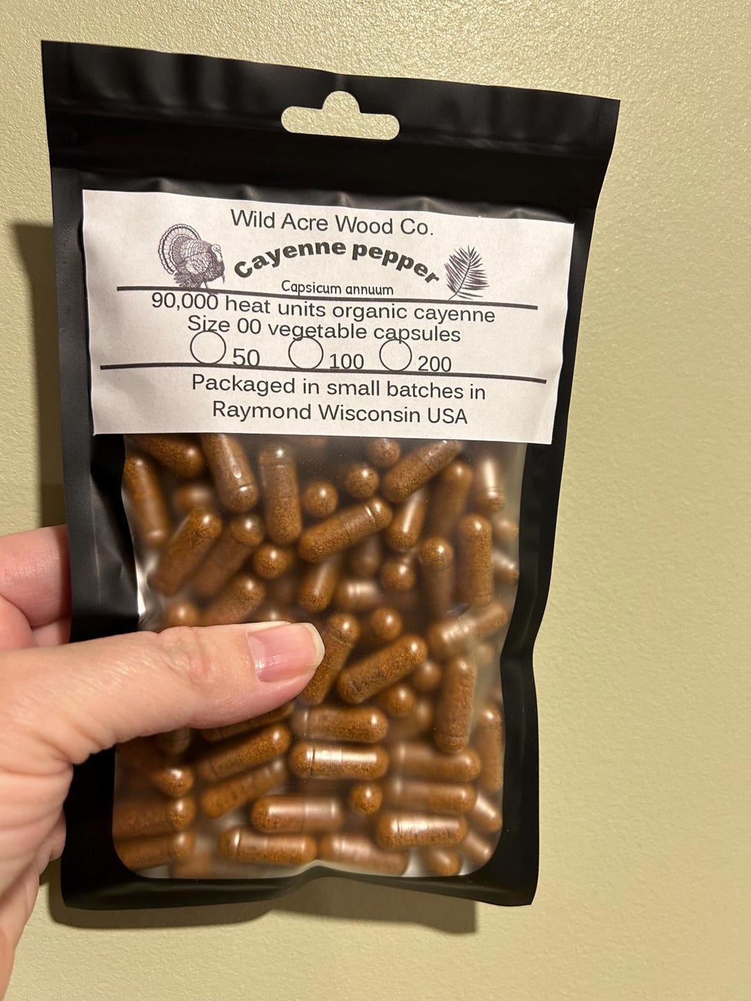 Organic Cayenne Pepper LARGE Dose 650 Mg Capsules 90000 HU Extra High ...