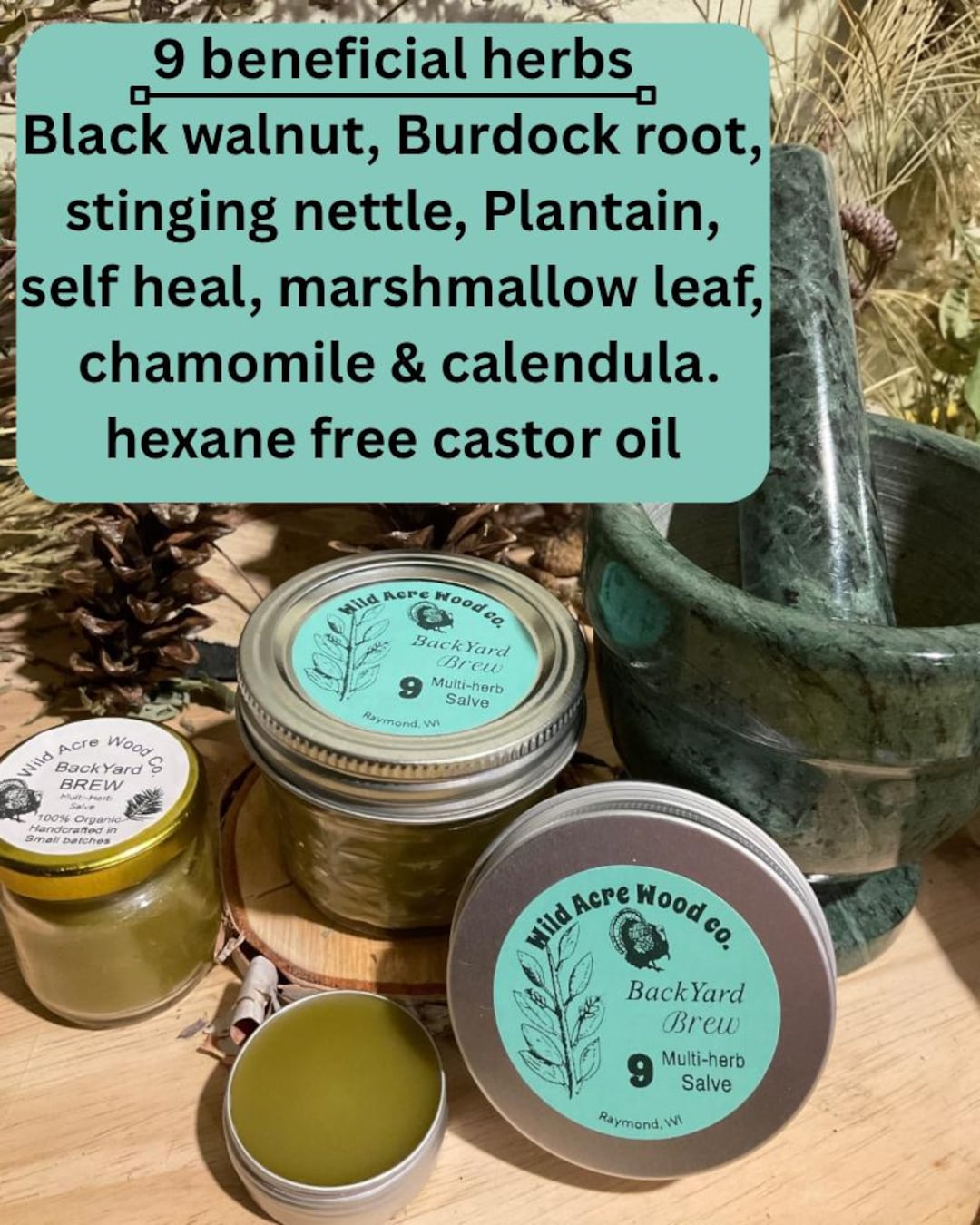 Organic Black Walnut Burdock Root Salve | 9 MAGICAL Herb Castor Oil ...