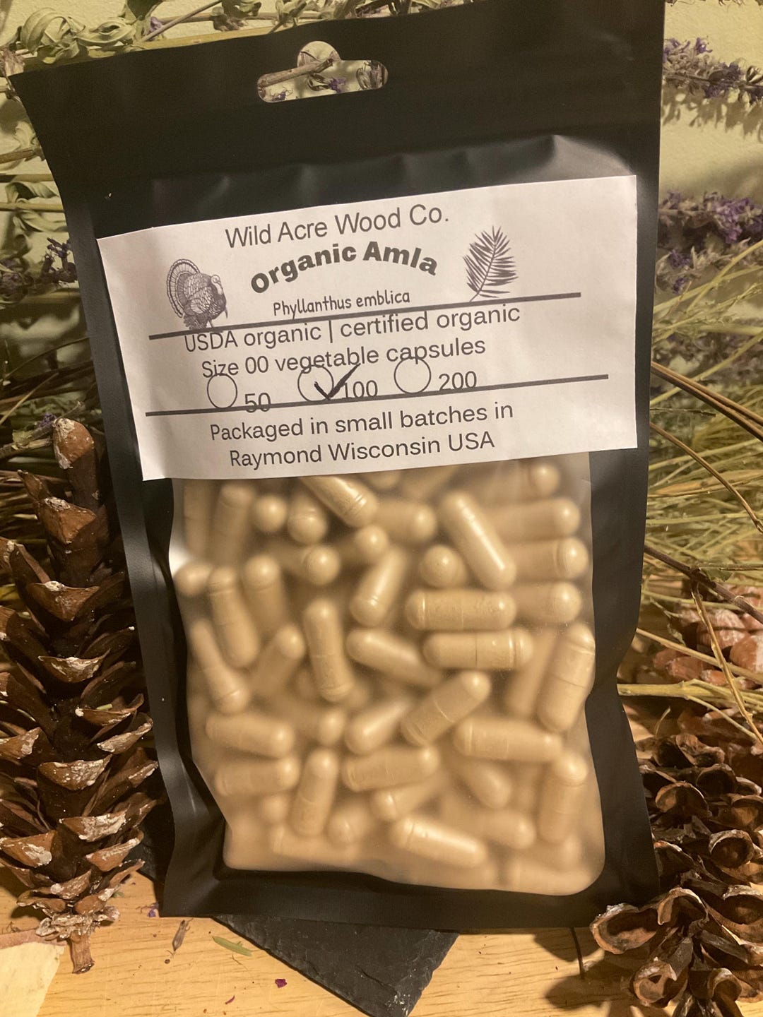 Organic Amla LARGE Dose 850 Mg Capsules |indian Gooseberry | Herbal ...
