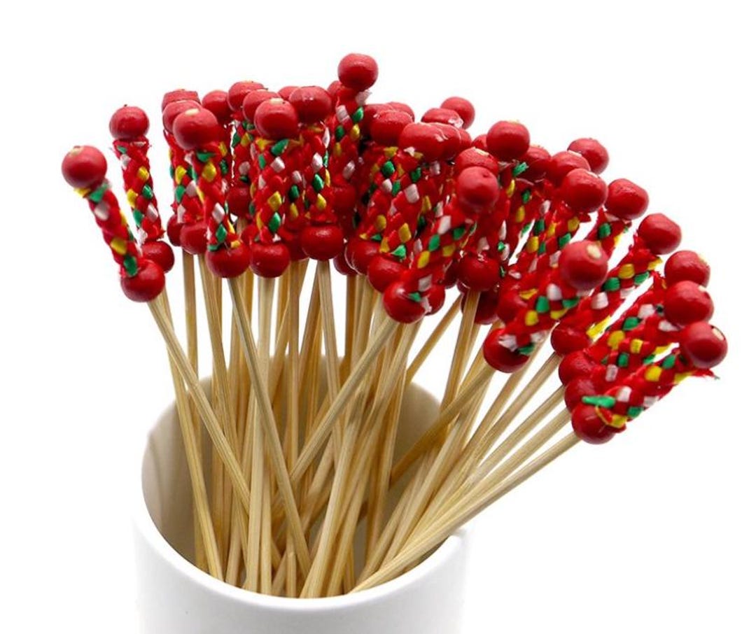 100 Counts Bamboo Sticks, for Sandwich Fruit Canapes Antipasto ...
