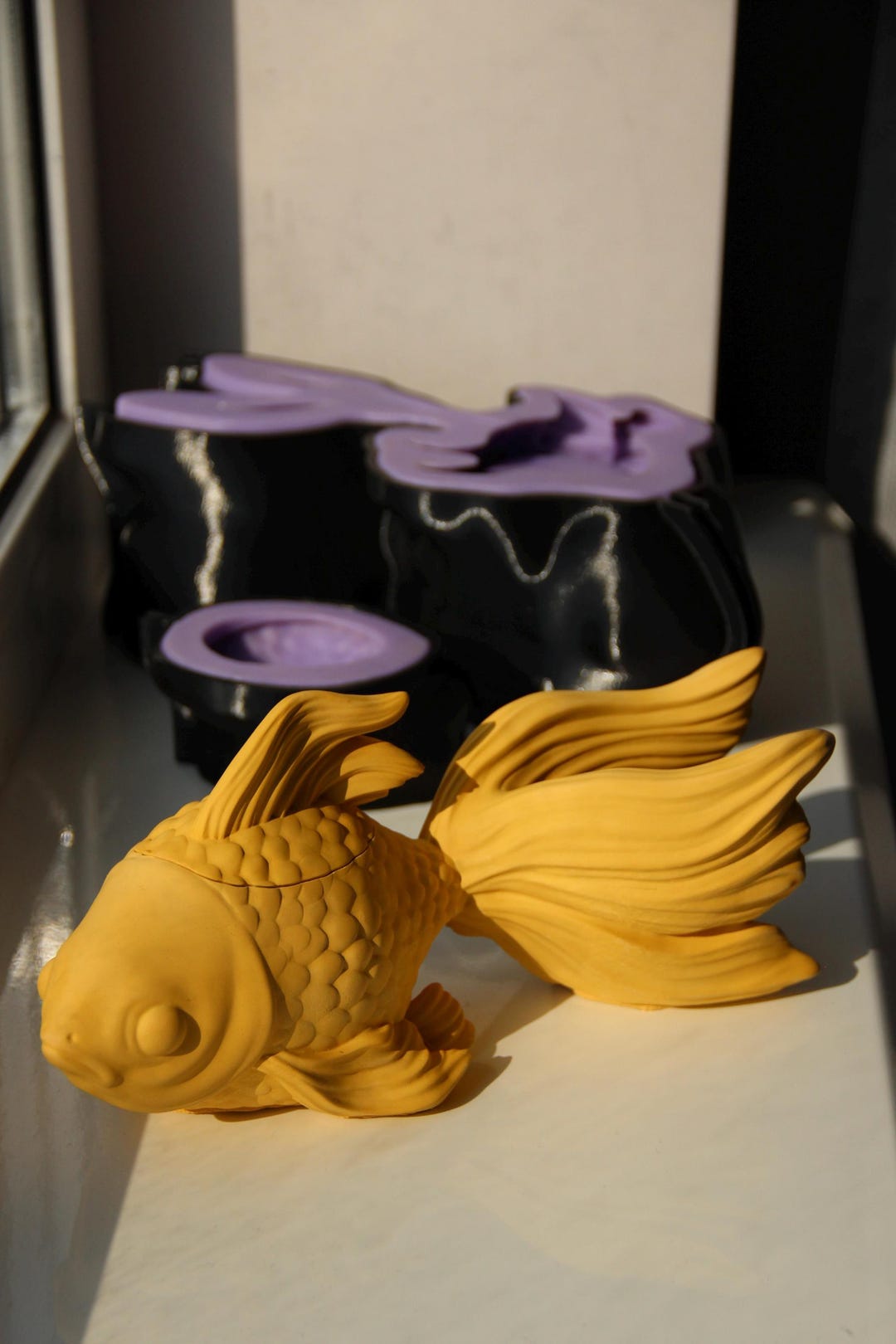 Goldfish Mold, Fish Mold, Plaster Pot Silicone Mold, Mold for Candles ...