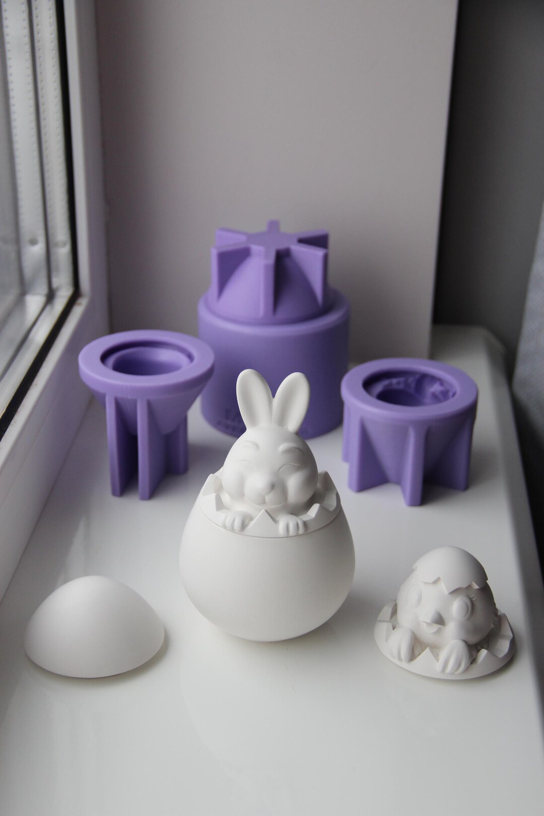 Easter's Mold, Egg Mold, Chicken Mold, Bunny Mold, Plaster Pot Silicone ...