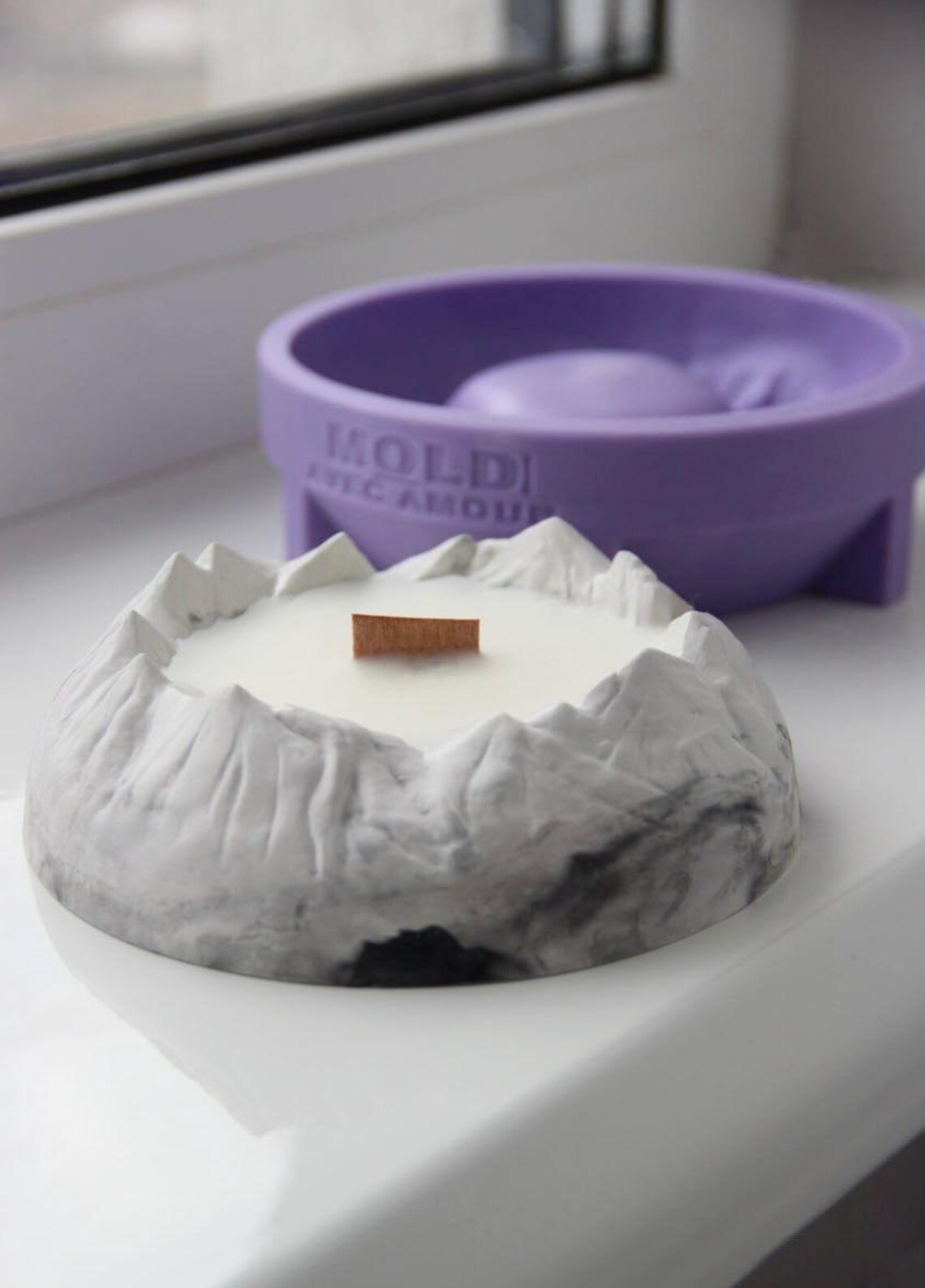 Mountain Silicone Mold: Plaster Pot, Candle & Concrete Forms - Etsy