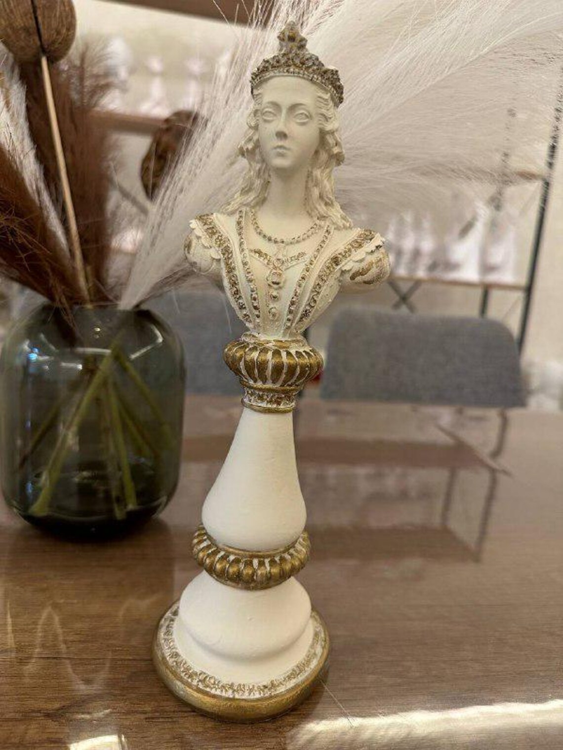 Chess Sculpture Statue Set - Chess Statue - Chess King Statue - Chess ...