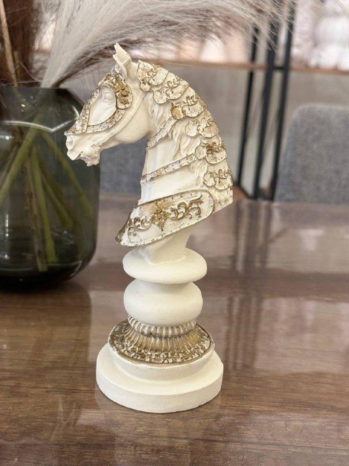 Chess Sculpture Statue Set - Chess Statue - Chess King Statue - Chess ...